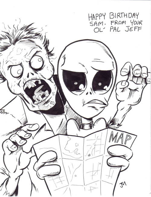 Jeff's Draw Blog: Zombie Meets Alien