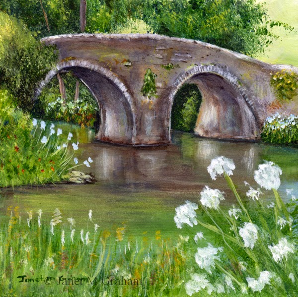 Janet M Graham's Painting Blog: Spring Bridge in acrylics