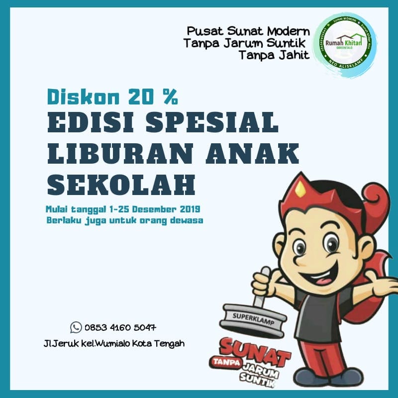 Promo Liburan Sekolah: Diskon 20% Sunat di Bulan Desember 2019 - (RKG)