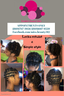 Locks retwist and simple style.