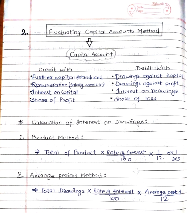Class 12 ( Accounting for partnership-Fundamentals) Hand written notes