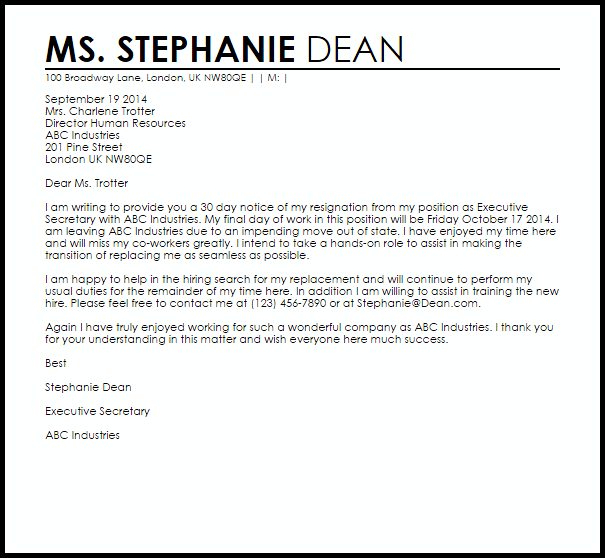 Letter Of Resignation Uk Template Formal Letter Letter Of Resignation Uk Template Formal Letter