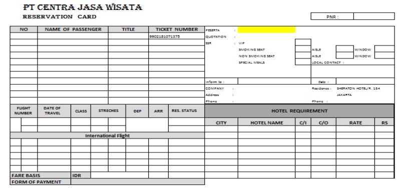 RahmaDewiSchool: RESERVATION CARD