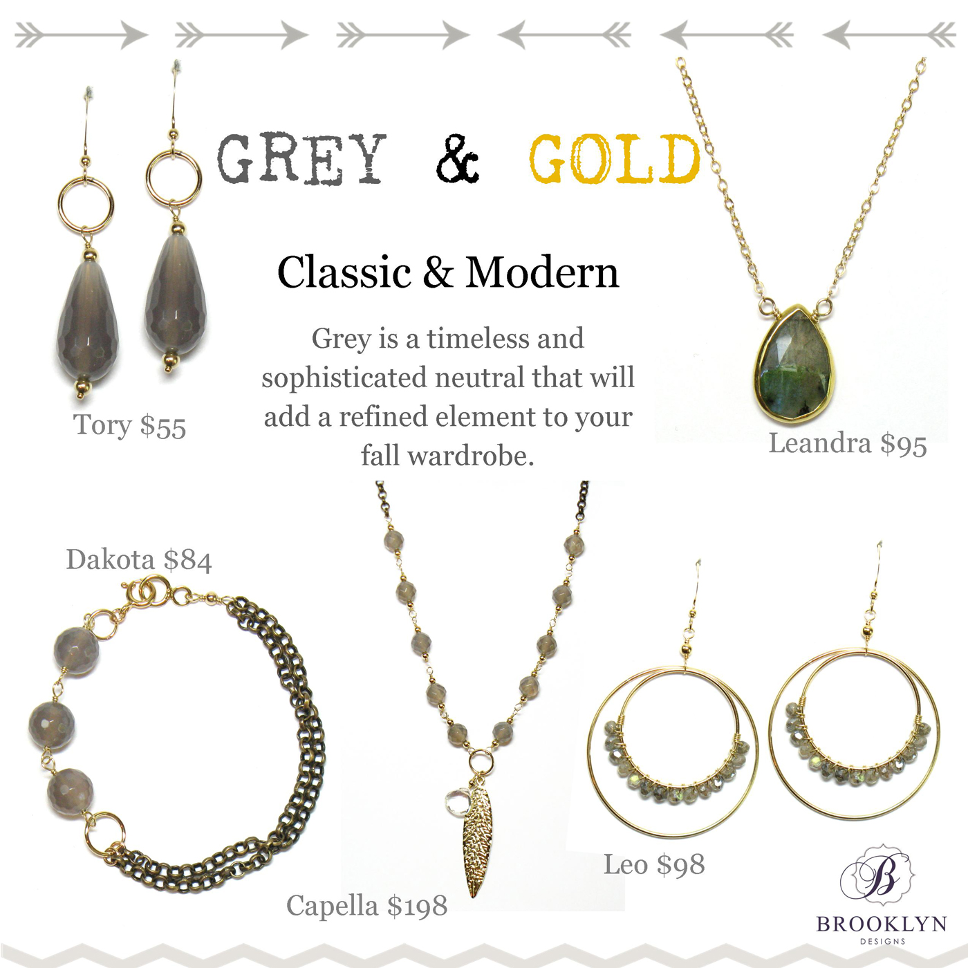 Brooklyn Designs: SATURDAY STYLE: Grey & Gold