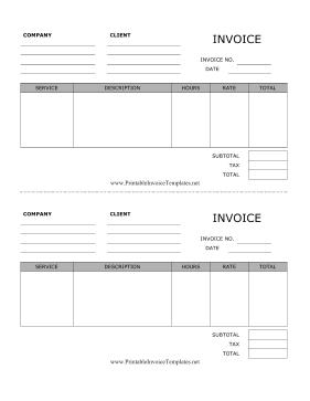 Half Page Invoice Template - Invoice Template