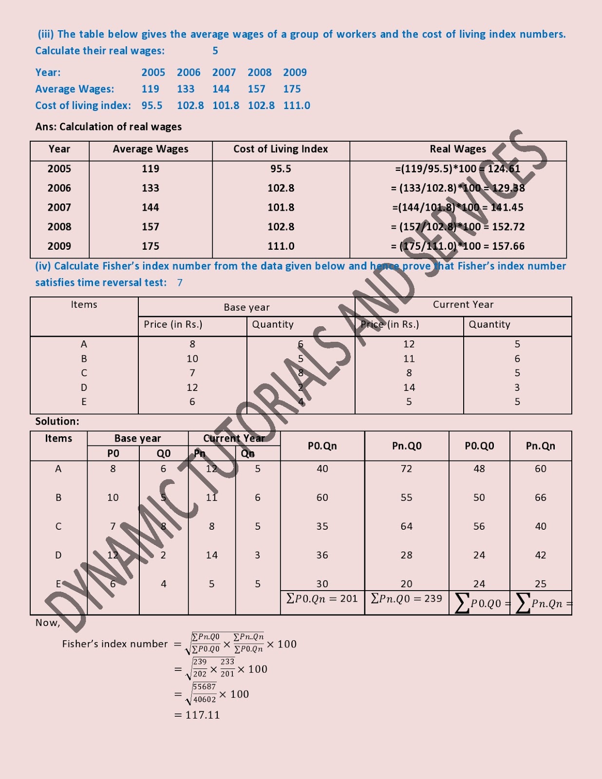 Business Statistics Solved Question Papers Nov 2017
