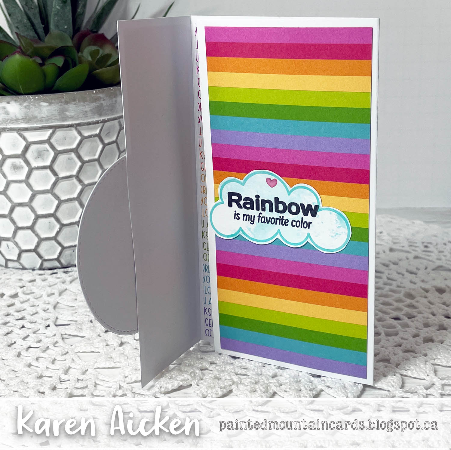 Painted Mountain Cards: Two cards with "Rainbow Is My Favorite Color ...