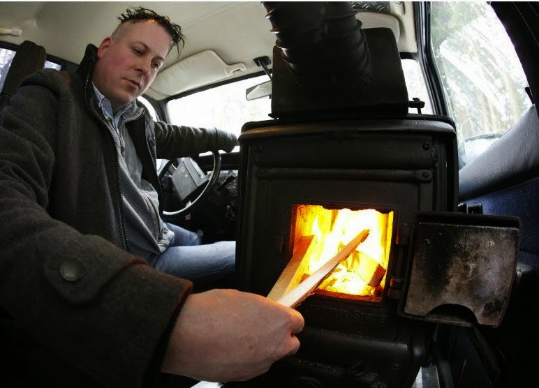 Cars: Fireplace in Car / Wood Stove in Volvo
