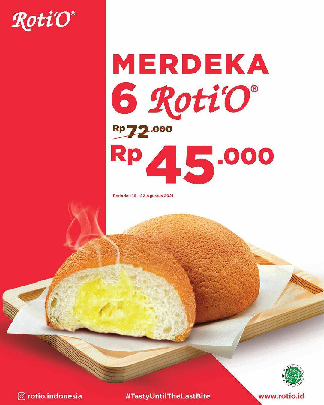 ROTI 'O Promo MERDEKA - Harga Spesial 6 ROTI O CUMA Rp. 45.000 - scanharga
