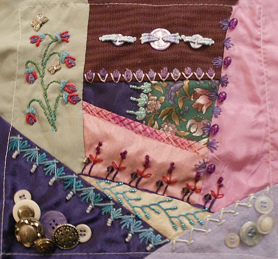 Leslie's Garden and Other Delights: WIP CRAZY QUILT