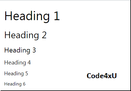 HTML Heading with Example - Code4xU