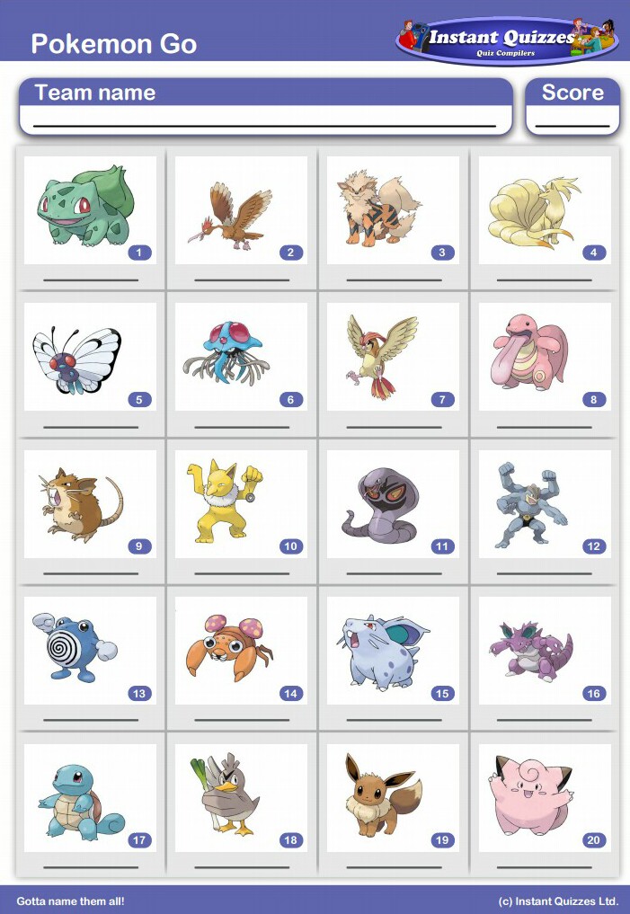 All Pokemon Quiz With Pictures – DYNF