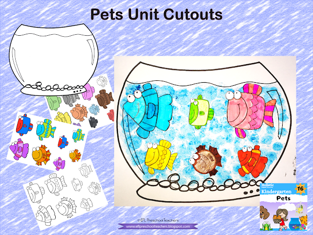 ESL/EFL Preschool Teachers: Pets Unit Cutouts for Kindergarten ESL