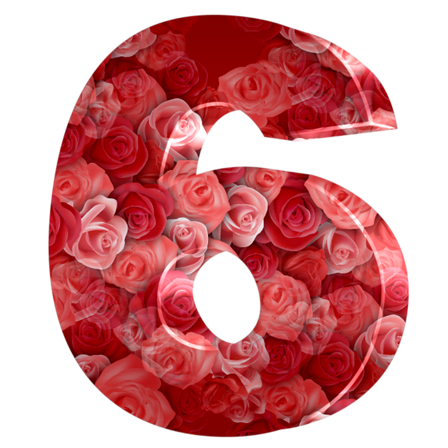 M. Michielin Alphabets: RED ROSES SEAMLESS ALPHABET, NUMBERS AND ICONS PNG