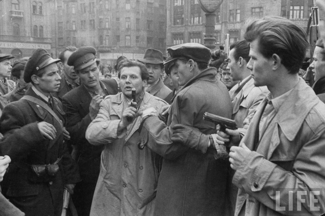 Historic Photos of Hungarians Gathered in the Streets During Revolution ...