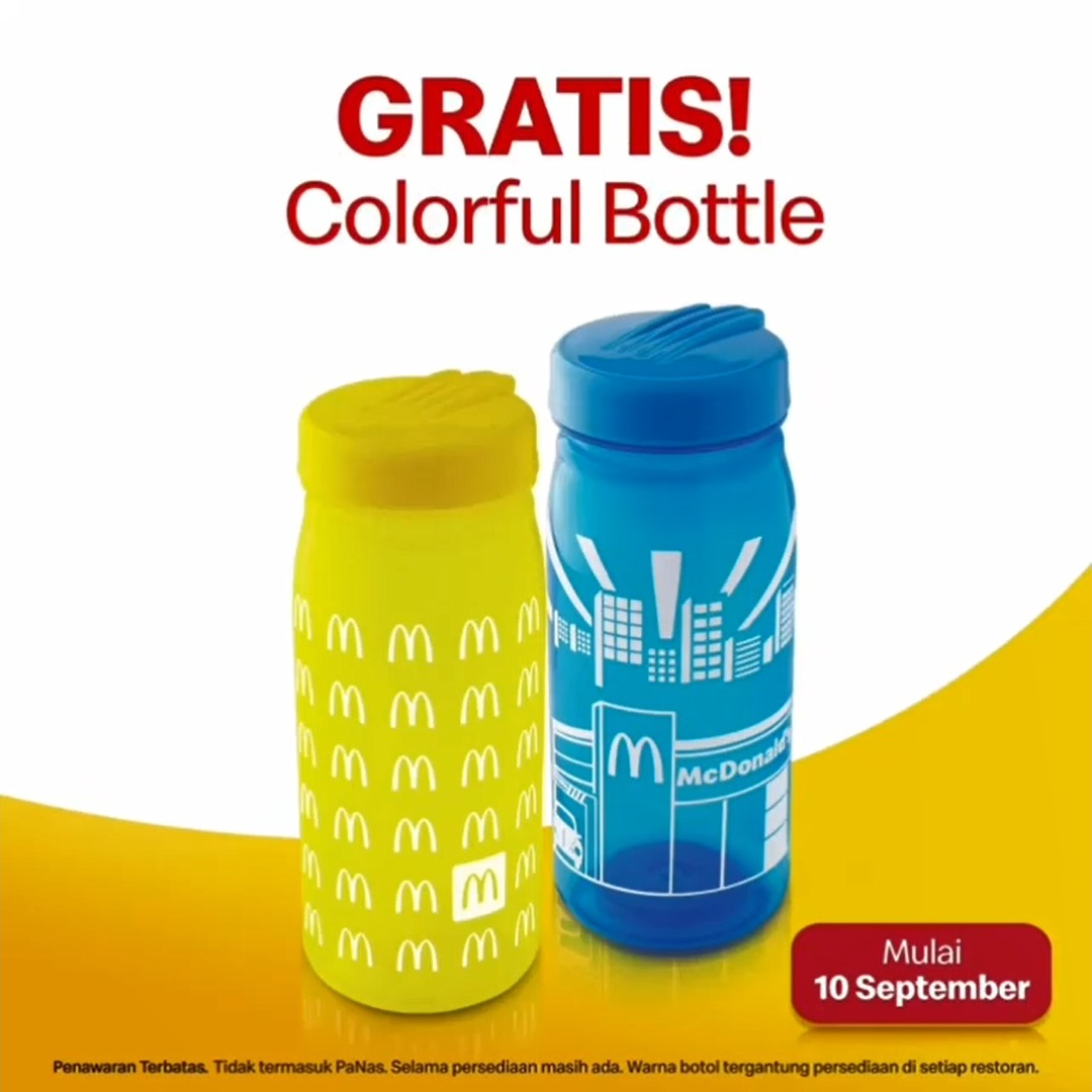 Promo McDonalds Terbaru GRATIS Colorful Bottle