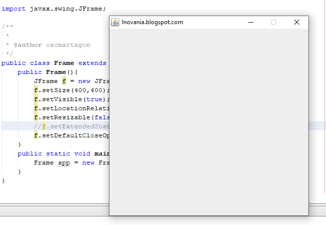 Inovania: JFrame en java