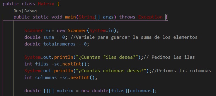 Guardar N número de ELEMENTOS en una MATRIZ Java