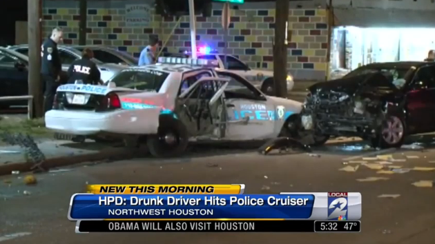 Drunk Lexus Driver Hits Hpd Police Car On N Sherpherd Road In Houston