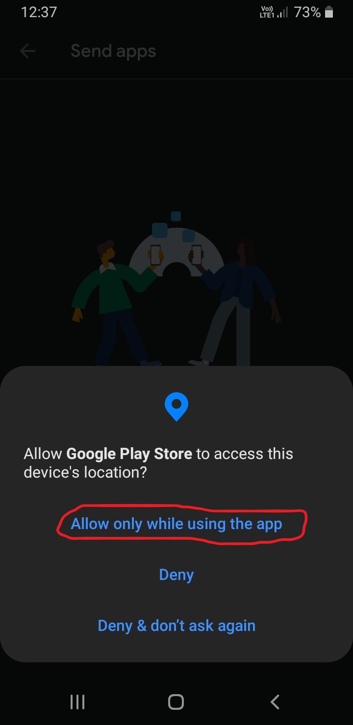 Now Share apps using Play Store nearby share