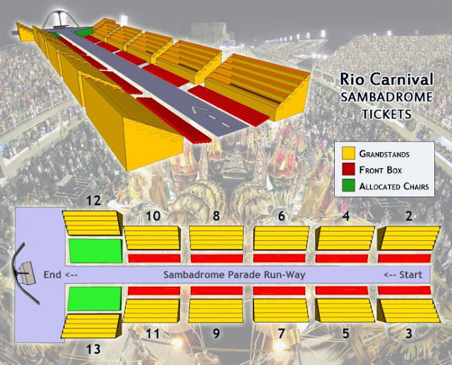 Ingresso Carnaval Arquibancadas: Mapa do Sambódromo