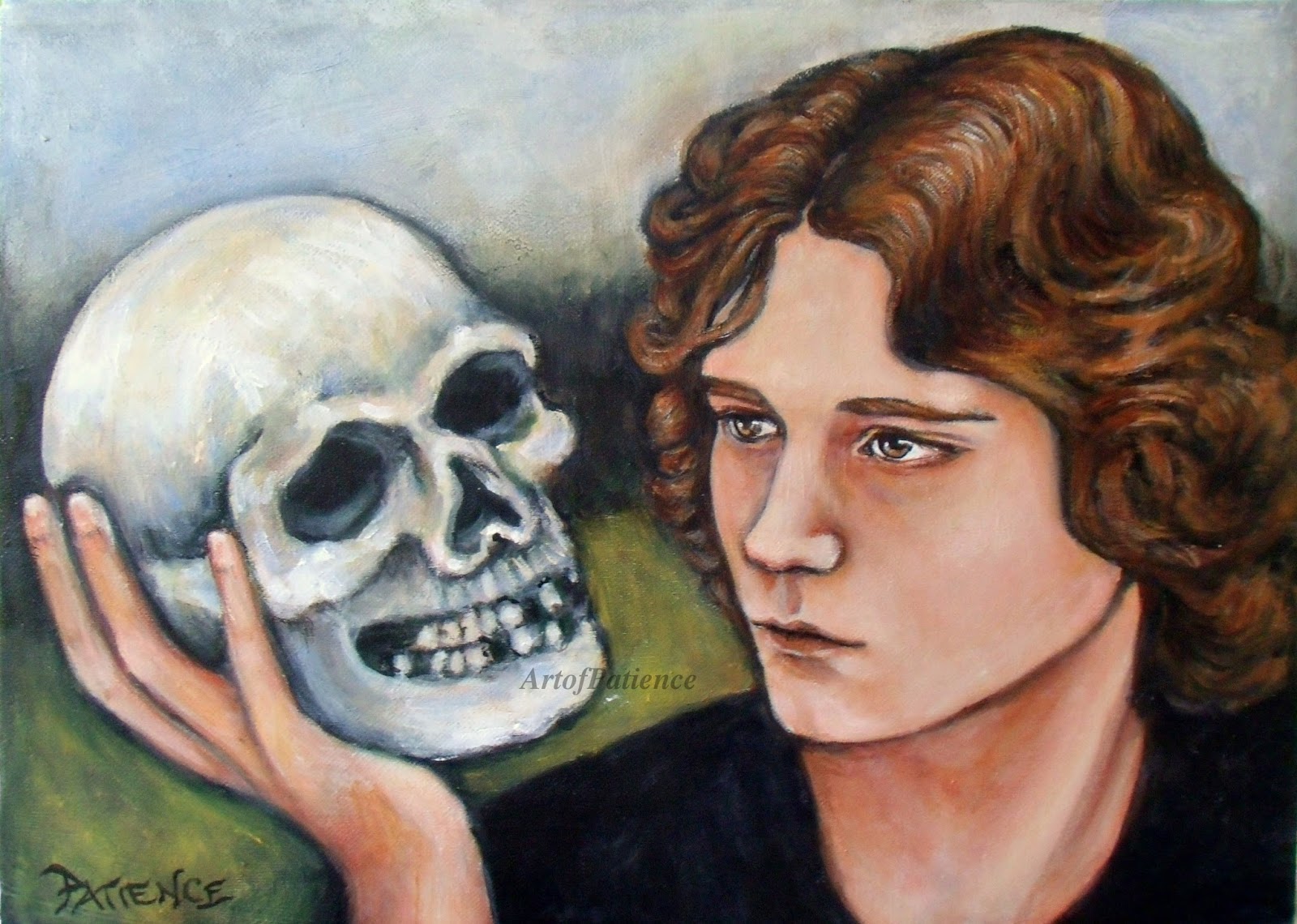 Hamlet Skull Painting