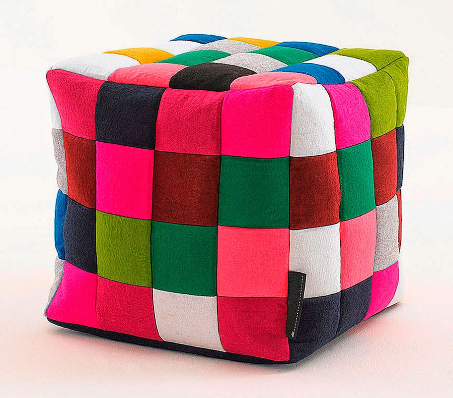 Puff de patchwork y colores