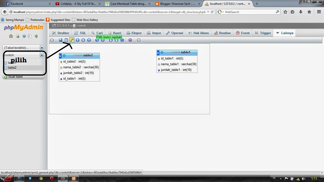 TUTORIAL CARA MEMBUAT RELASI ANTAR TABLE DATABASE DENGAN PHPMYADMIN « .Programmer Mania