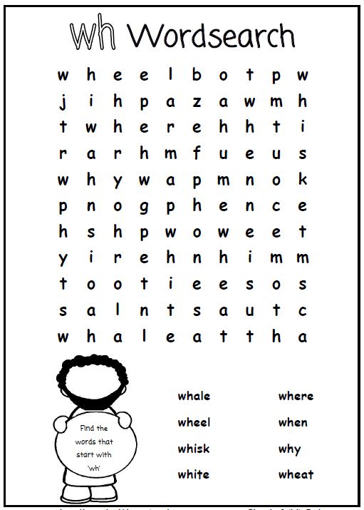 Iman's Home-School: Digraph WH Activity Pack