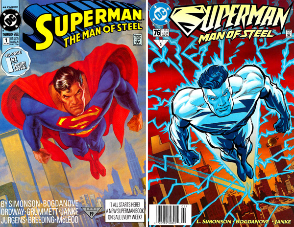 I love comic covers: Homage: Superman: The Man of Steel #1 - 76
