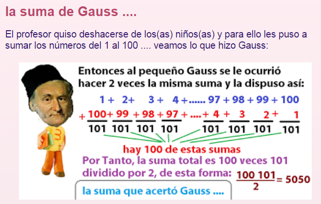 Recursos Matemáticos: La Suma de Gauss - Desafío al 7mo. - 7mo.