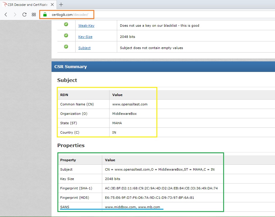Middlewarebox How To Create Csr Using Openssl With San