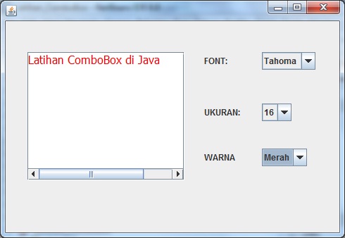 Java dan Android: Program Menentukan Jenis, ukuran dan warna huruf ...