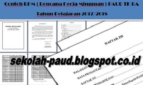 Contoh RKM ( Rencana Kerja Mingguan ) PAUD TK RA Tahun Pelajaran 2017/ ...