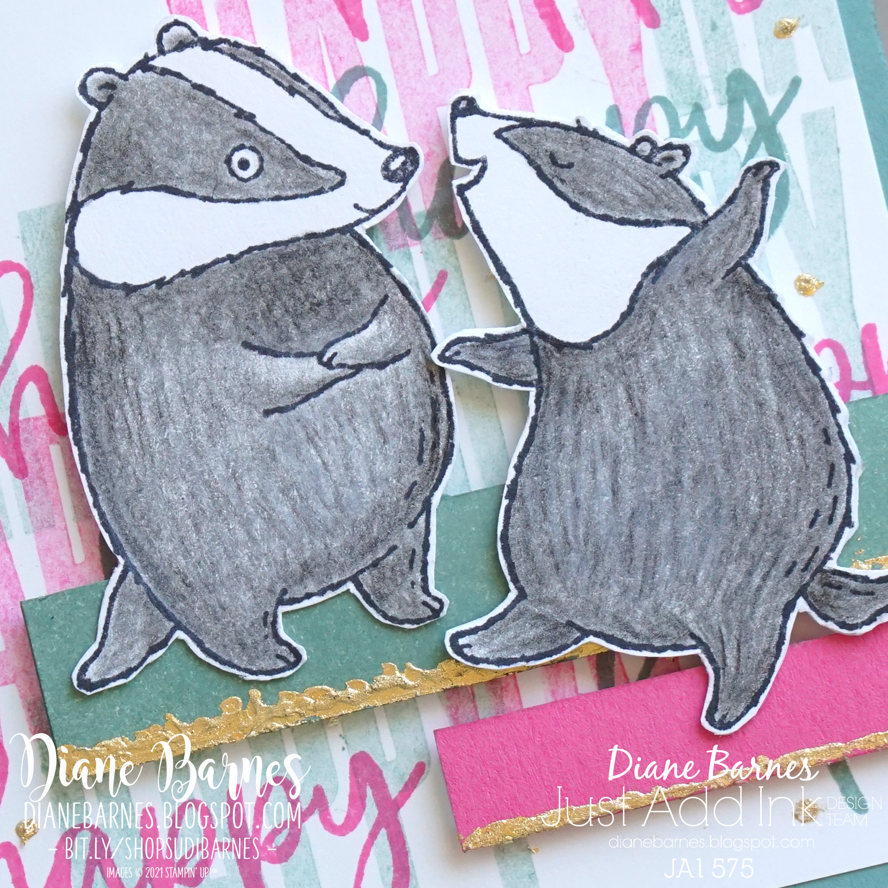 colour me happy: JAI 575 colour challenge - Happy Badgers card