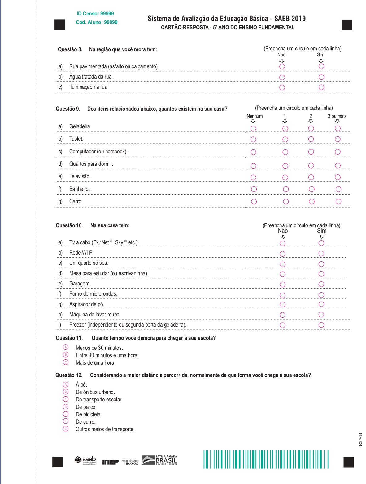 Educatoc: Modelo de Questionário - Que será aplicado após a Prova ...
