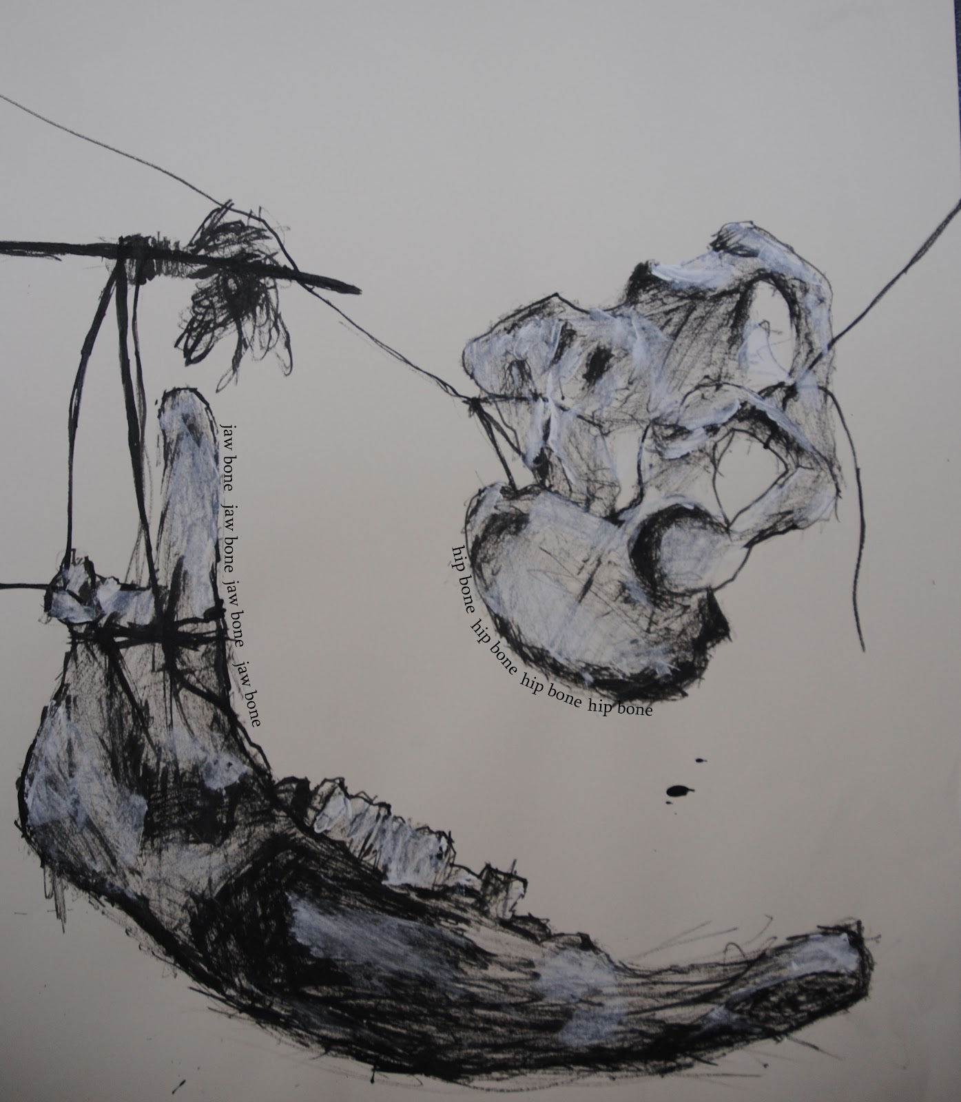 my art work: expressive drawing of still life, done with black ink ...