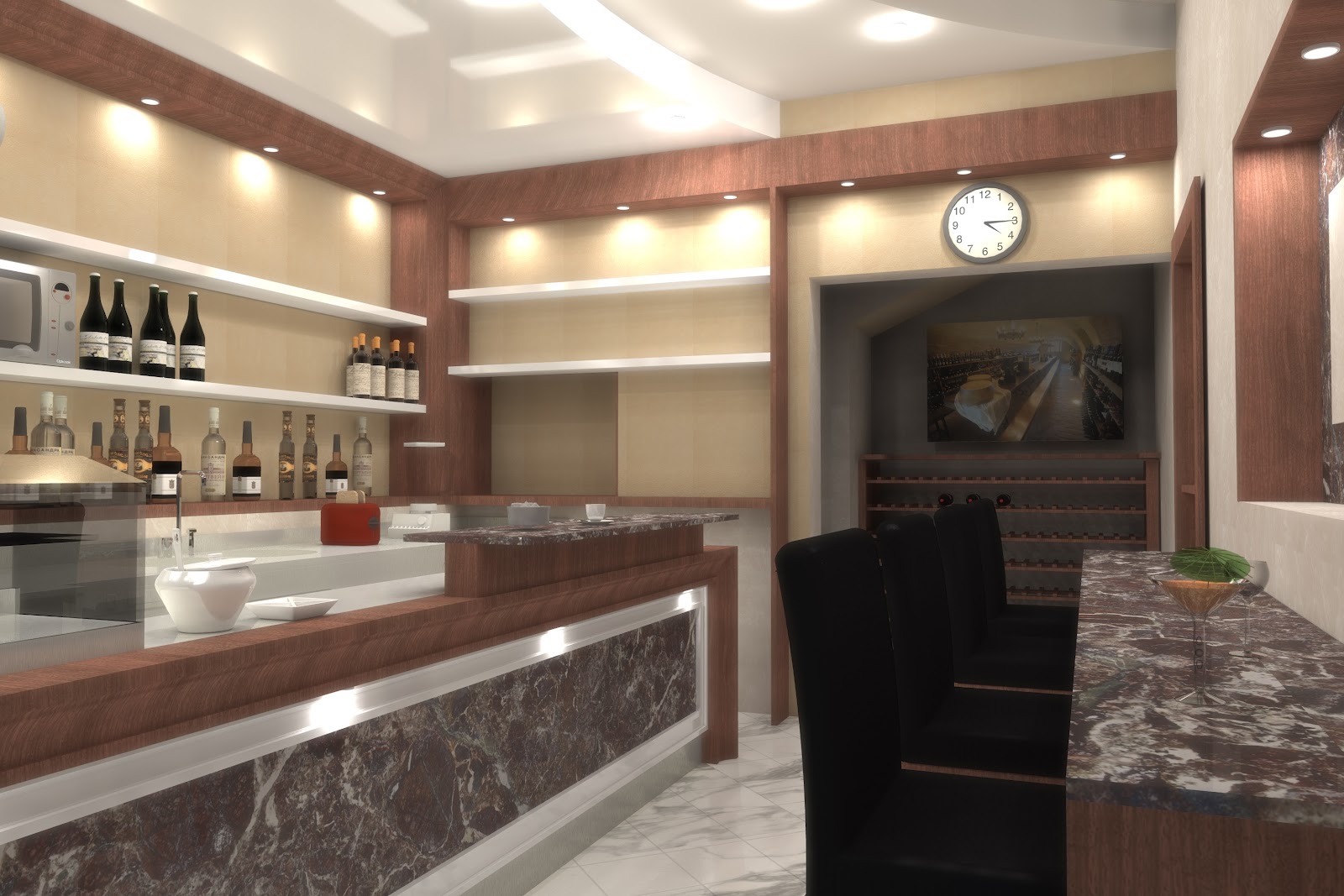 Render Architettonici: INTERNO BAR
