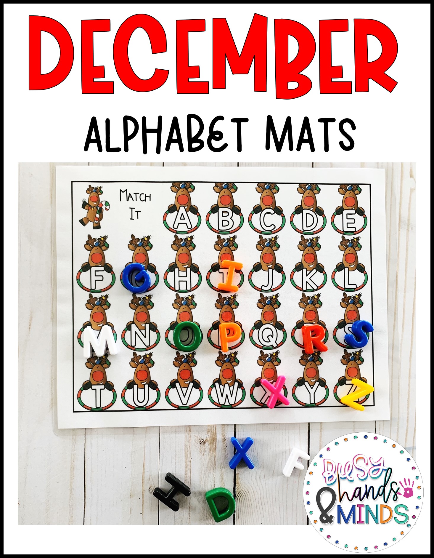December Alphabet Mats for Preschool | Busy Hands and Minds