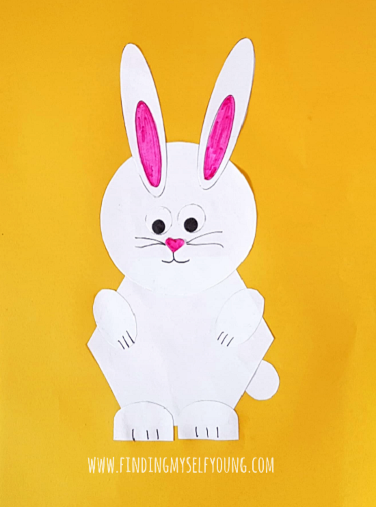 Shape Bunny Paper Craft with Free Template | Finding Myself Young