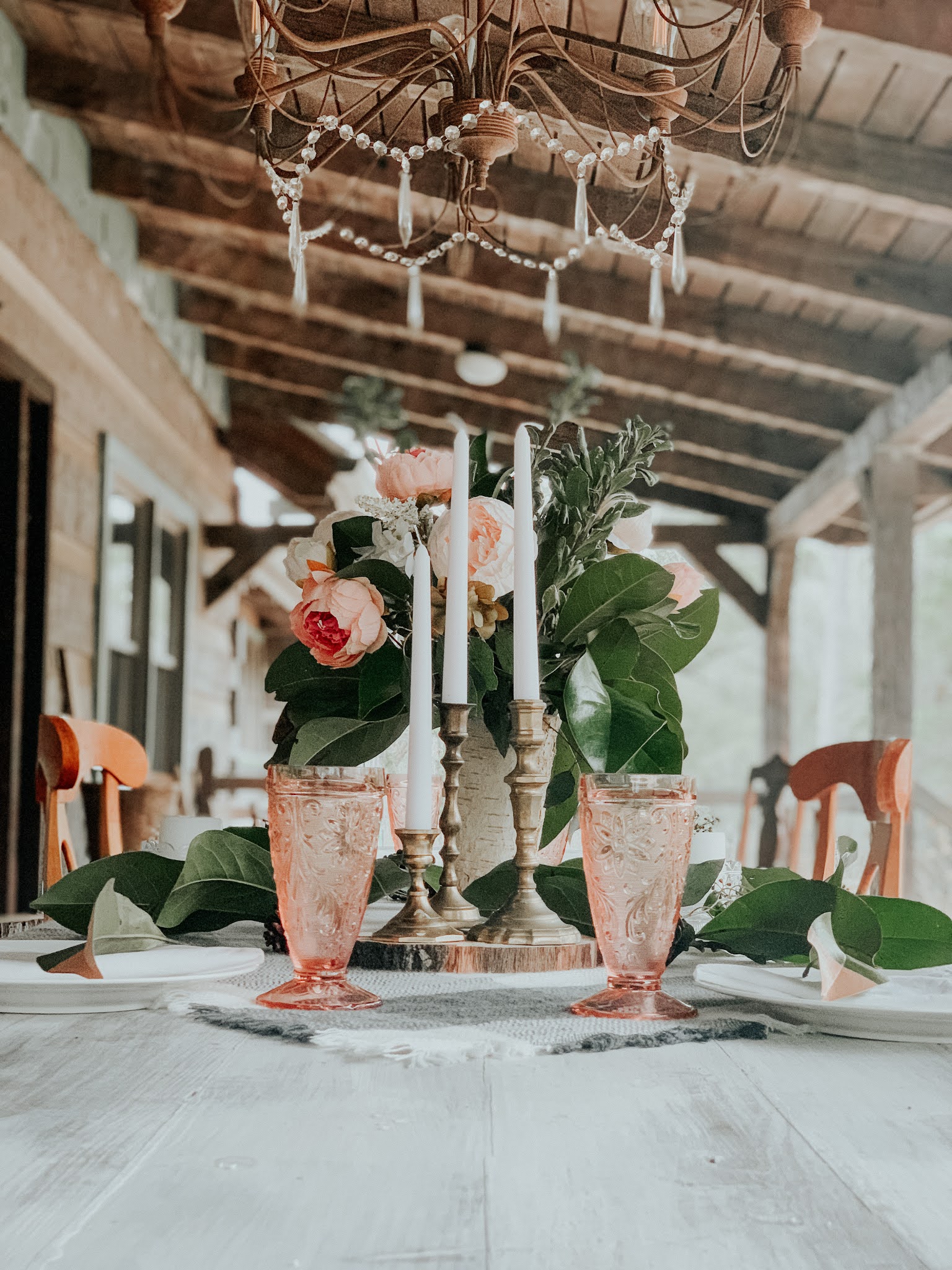 Rustic Pink Winter Tablescape | The Roots of Home