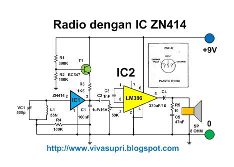 KREASI ELEKTRONIKA: Radio Penerima Poket dengan ZN414 & LM386