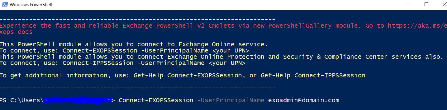 Connect to Exchange online powershell
