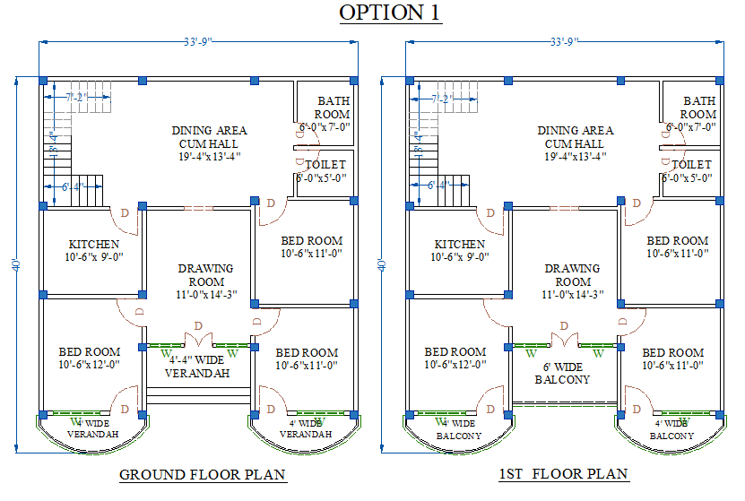 34 x 40 house plan design I 34 by 40 best house design