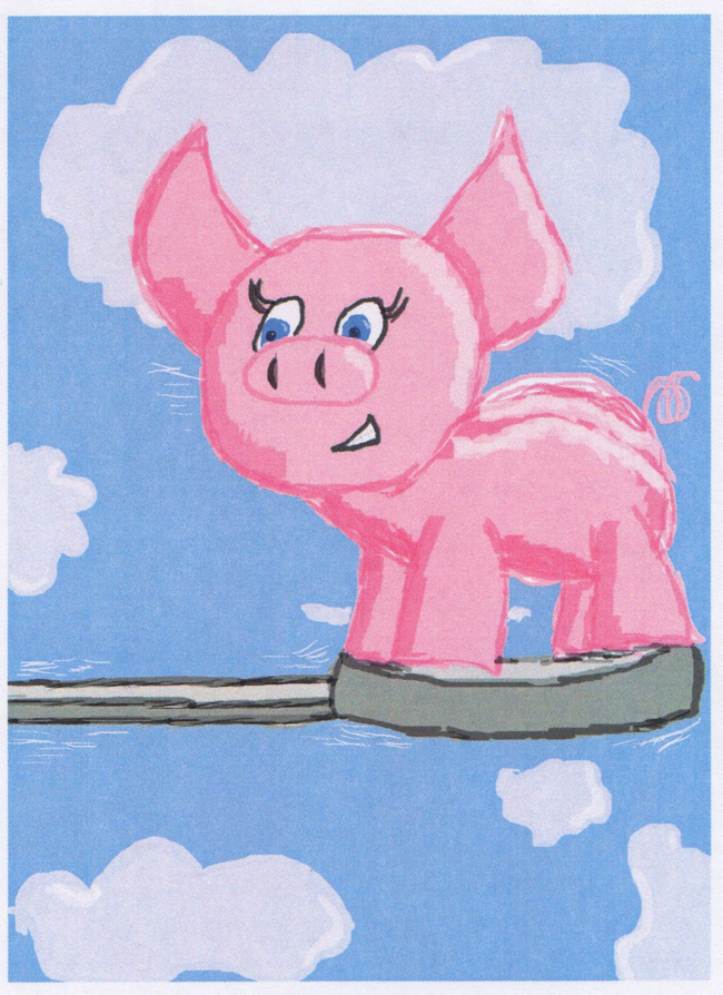 Dueling Banjo Pigs: Leslie Jones Flying Banjo Pig