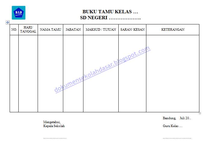 Buku Tamu Kelas Terbaru - Dokumen Sekolah Dasar