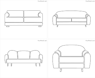Four Coloring: Free printable Sofa coloring pages for kids