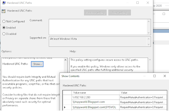 Unable to Access SYSVOL and NETLOGON folders from Windows 10