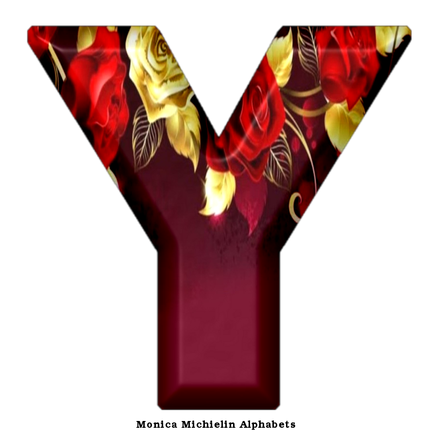 Monica Michielin Alphabets: GOLD RED FLOWER ALPHABET LETTER PNG, NUMBER ...