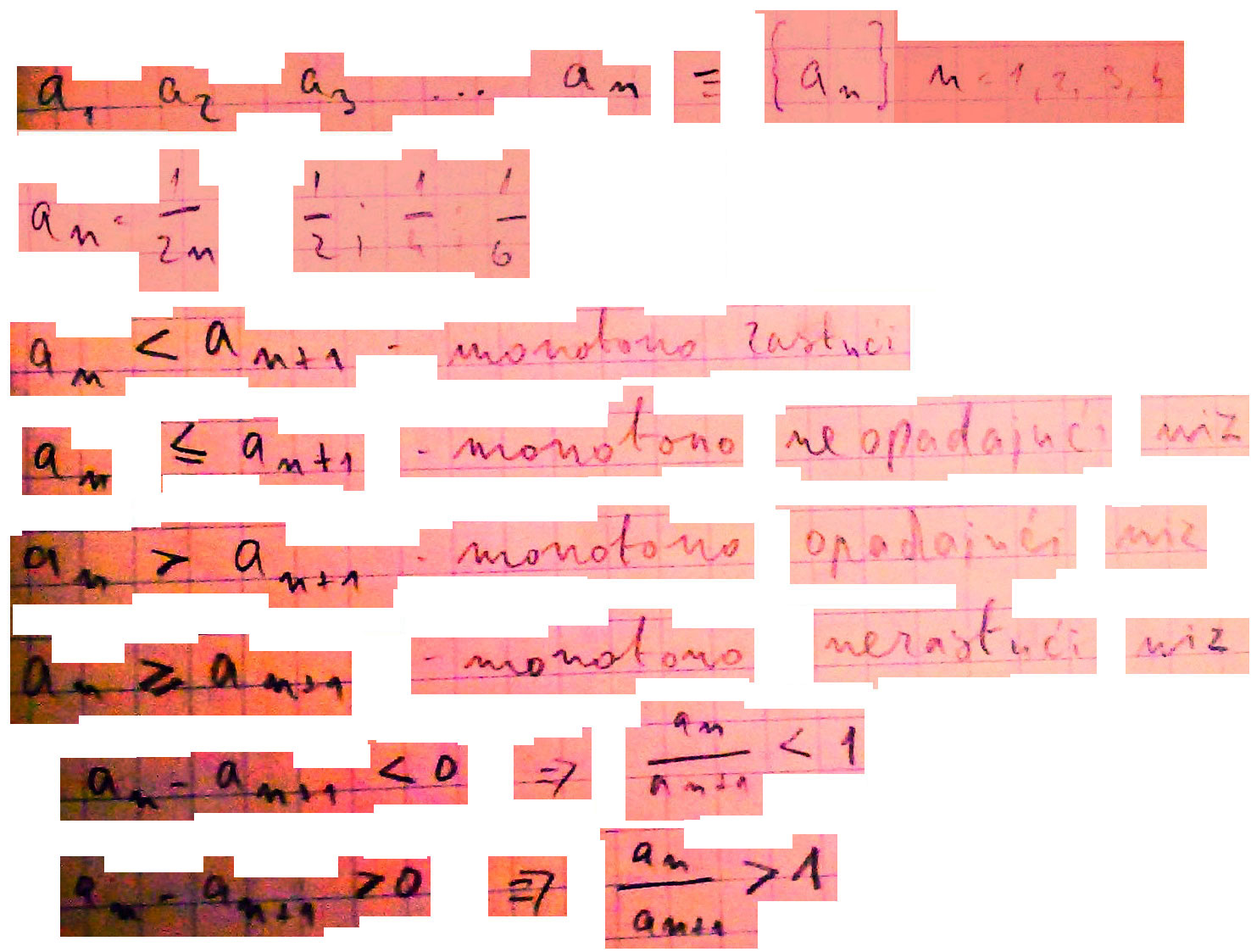 Matematika: Nizovi: monotono rastući, monotono neopadajući...